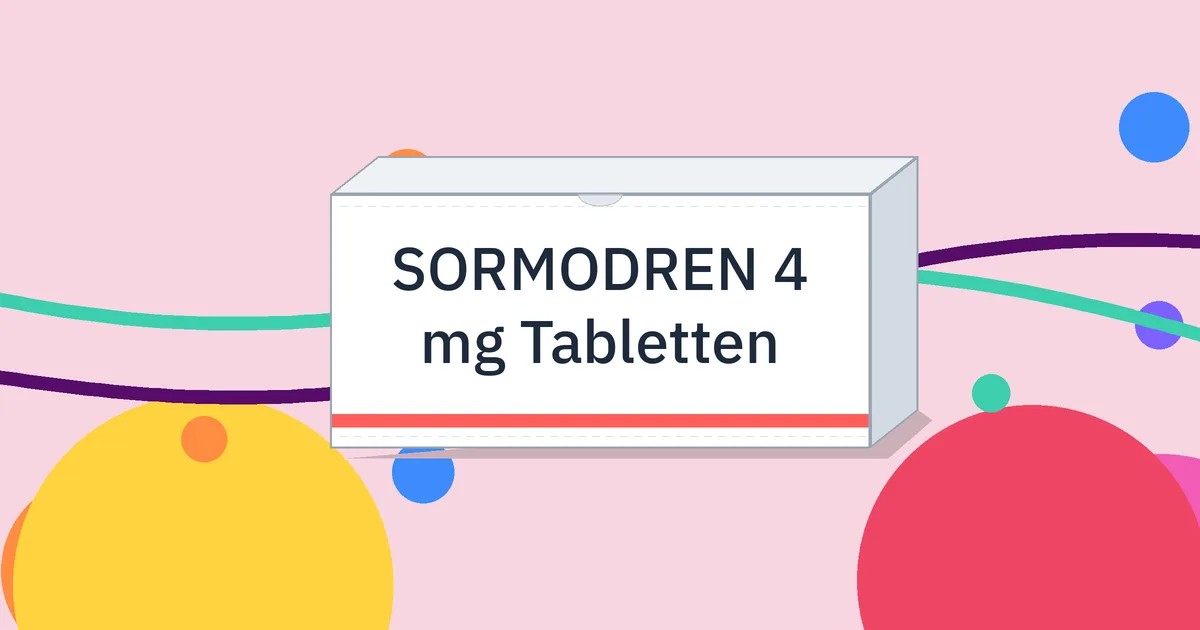Symbolbild: Packung mit der Aufschrift SORMODREN 4 mg Tabletten (PZN 07372331) – Verfügbarkeit und Bezug in Apotheken in Frankfurt am Main