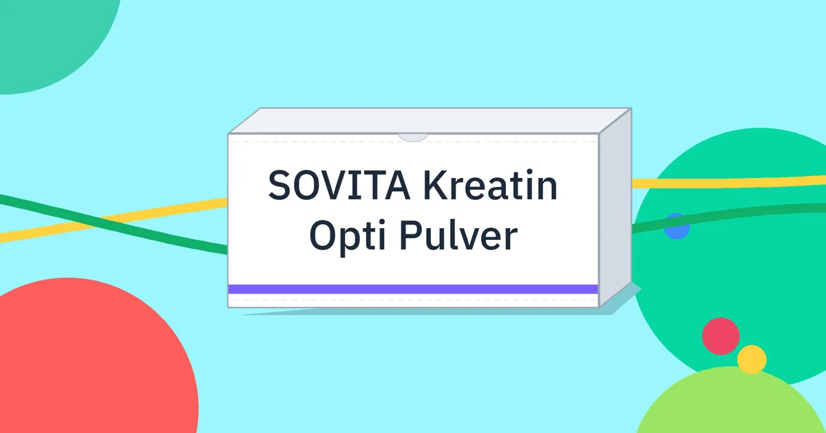 Symbolbild: Packung mit der Aufschrift SOVITA Kreatin Opti Pulver (PZN 19992599) – Verfügbarkeit und Bezug in Apotheken in Frankfurt am Main
