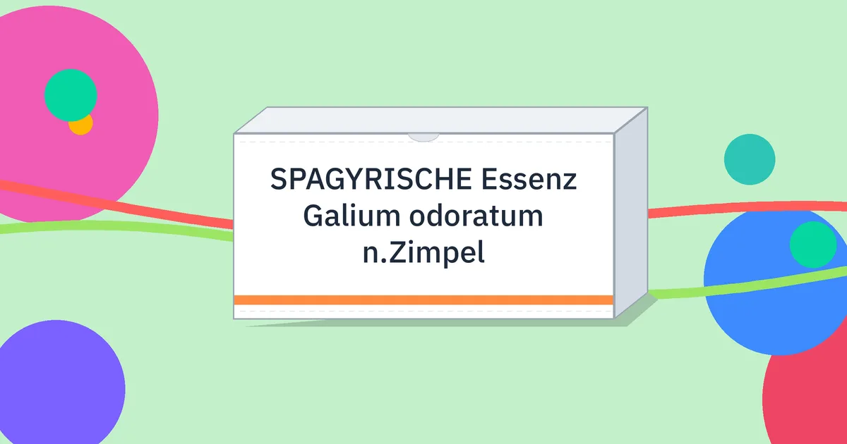 Symbolbild: Packung mit der Aufschrift SPAGYRISCHE Essenz Galium odoratum n.Zimpel (PZN 00916822) – Verfügbarkeit und Bezug in Apotheken in Frankfurt am Main