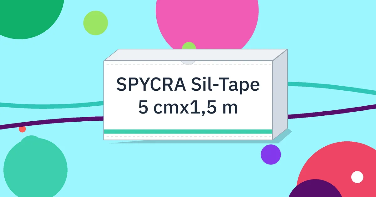 Symbolbild: Packung mit der Aufschrift SPYCRA Sil-Tape 5 cmx1,5 m (PZN 18740358) – Verfügbarkeit und Bezug in Apotheken in Frankfurt am Main