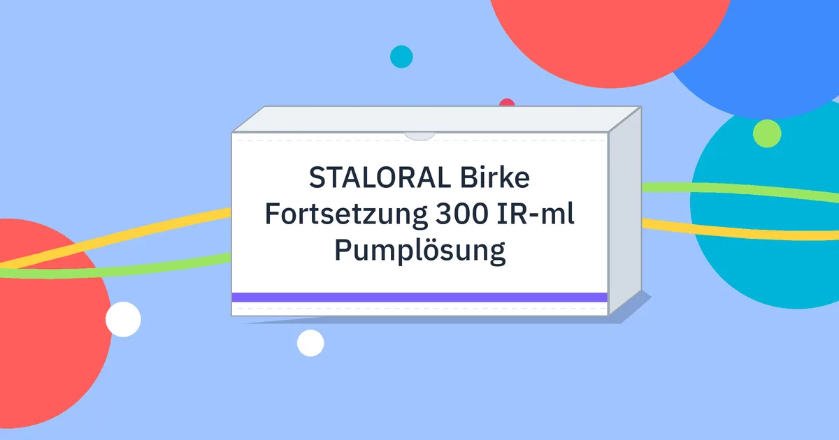 Symbolbild: Packung mit der Aufschrift STALORAL Birke Fortsetzung 300 IR-ml Pumplösung (PZN 15784680) – Verfügbarkeit und Bezug in Apotheken in Frankfurt am Main