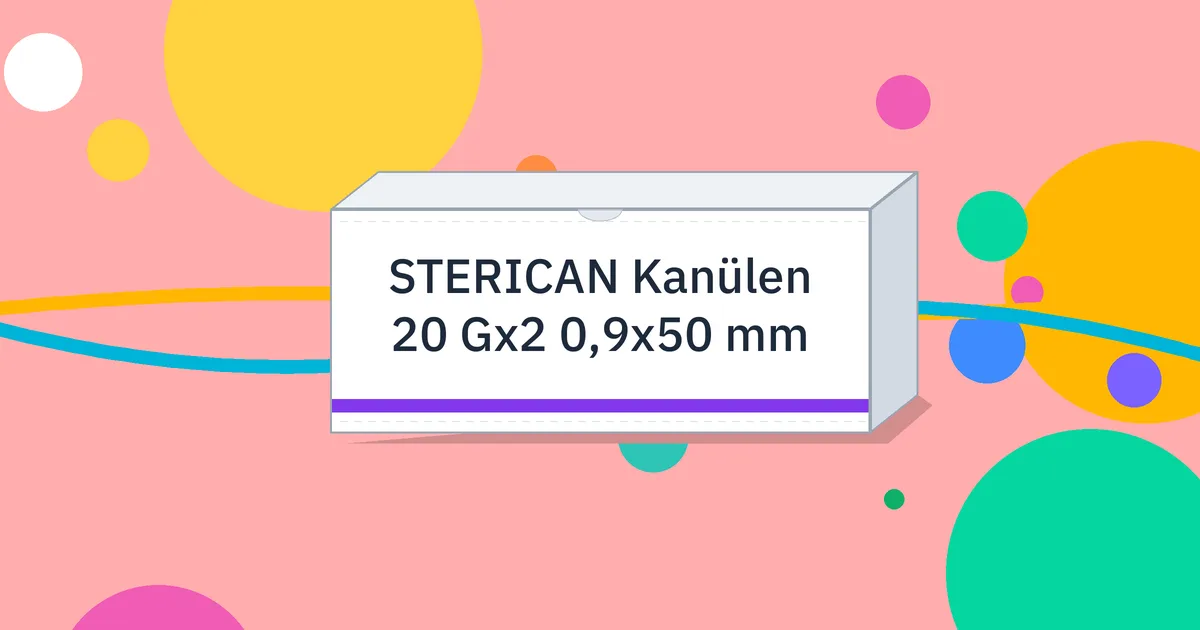 Symbolbild: Packung mit der Aufschrift STERICAN Kanülen 20 Gx2 0,9x50 mm (PZN 16016724) – Verfügbarkeit und Bezug in Apotheken in Frankfurt am Main