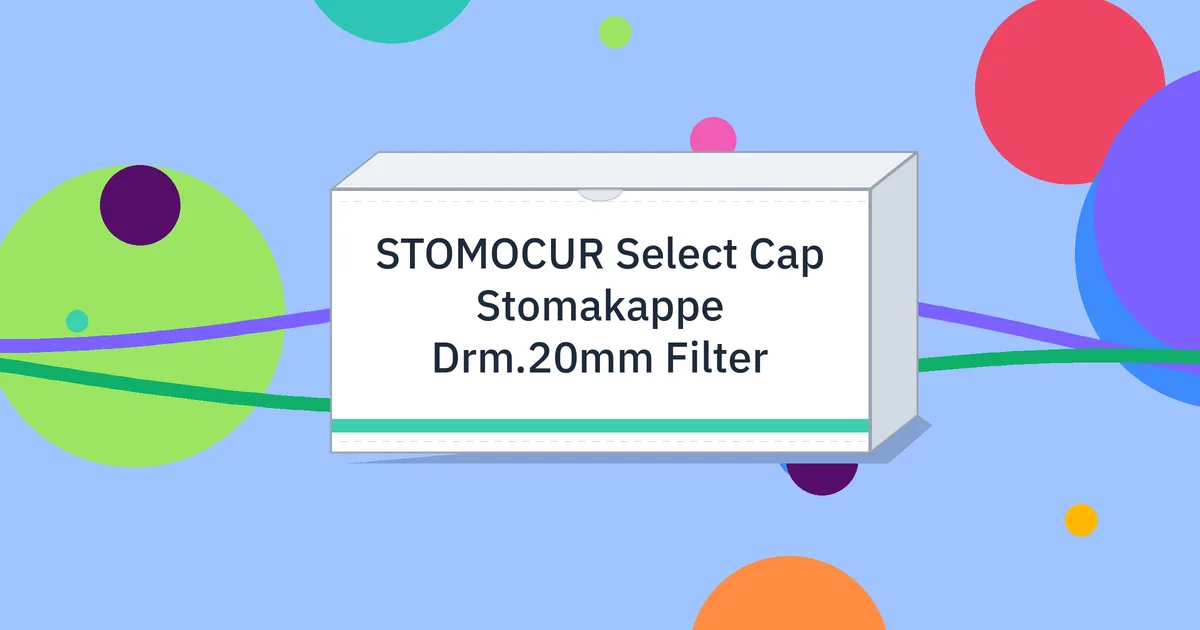 Symbolbild: Packung mit der Aufschrift STOMOCUR Select Cap Stomakappe Drm.20mm Filter (PZN 14138185) – Verfügbarkeit und Bezug in Apotheken in Frankfurt am Main