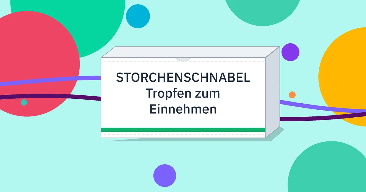Symbolbild: Packung mit der Aufschrift STORCHENSCHNABEL Tropfen zum Einnehmen (PZN 11867469) – Verfügbarkeit und Bezug in Apotheken in Frankfurt am Main
