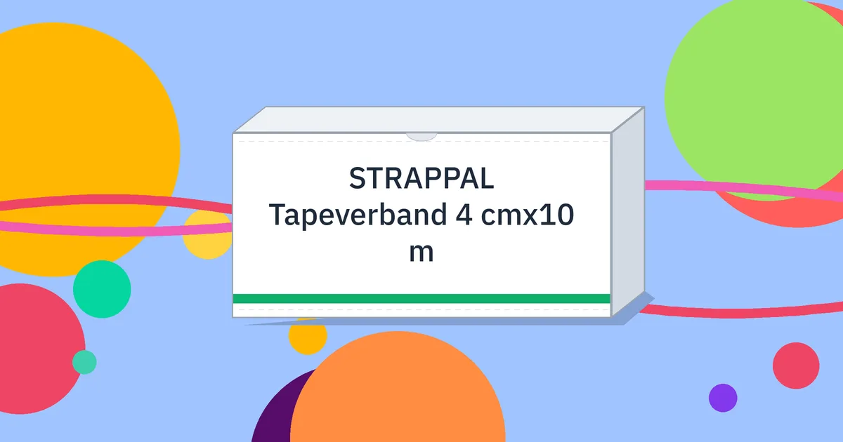 Symbolbild: Packung mit der Aufschrift STRAPPAL Tapeverband 4 cmx10 m (PZN 07477001) – Verfügbarkeit und Bezug in Apotheken in Frankfurt am Main