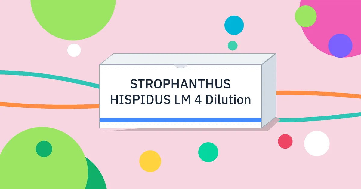 Symbolbild: Packung mit der Aufschrift STROPHANTHUS HISPIDUS LM 4 Dilution (PZN 13205229) – Verfügbarkeit und Bezug in Apotheken in Frankfurt am Main