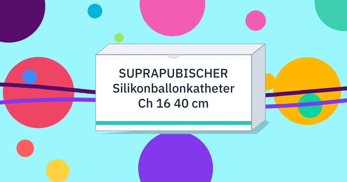 Symbolbild: Packung mit der Aufschrift SUPRAPUBISCHER Silikonballonkatheter Ch 16 40 cm (PZN 04712016) – Verfügbarkeit und Bezug in Apotheken in Frankfurt am Main