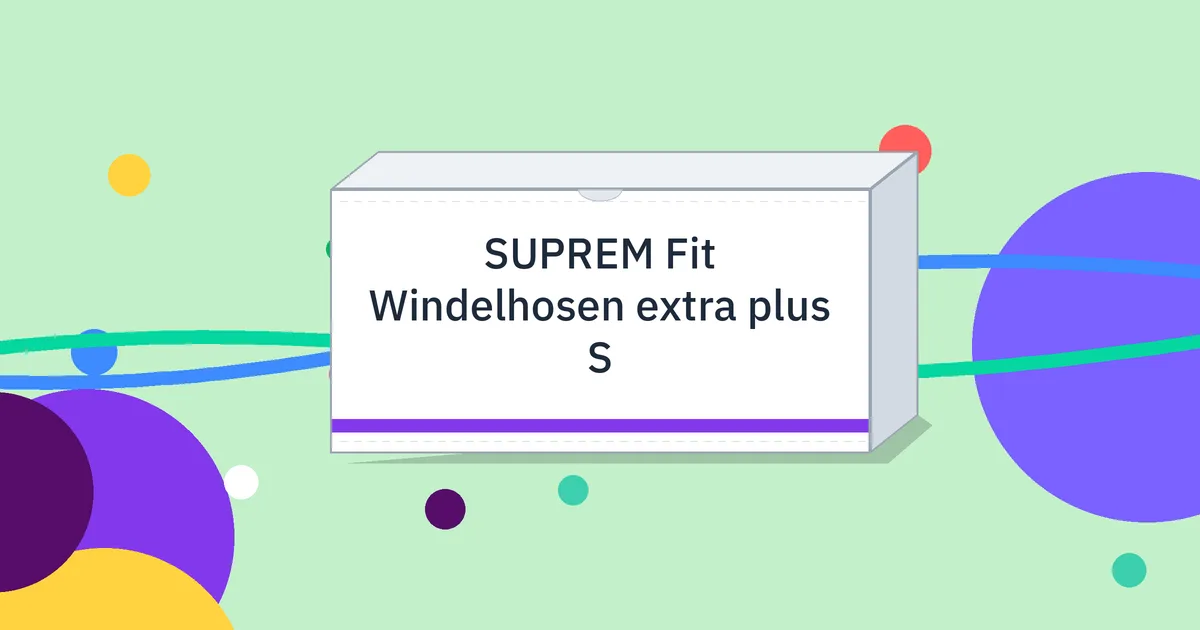 Symbolbild: Packung mit der Aufschrift SUPREM Fit Windelhosen extra plus S (PZN 08835276) – Verfügbarkeit und Bezug in Apotheken in Frankfurt am Main