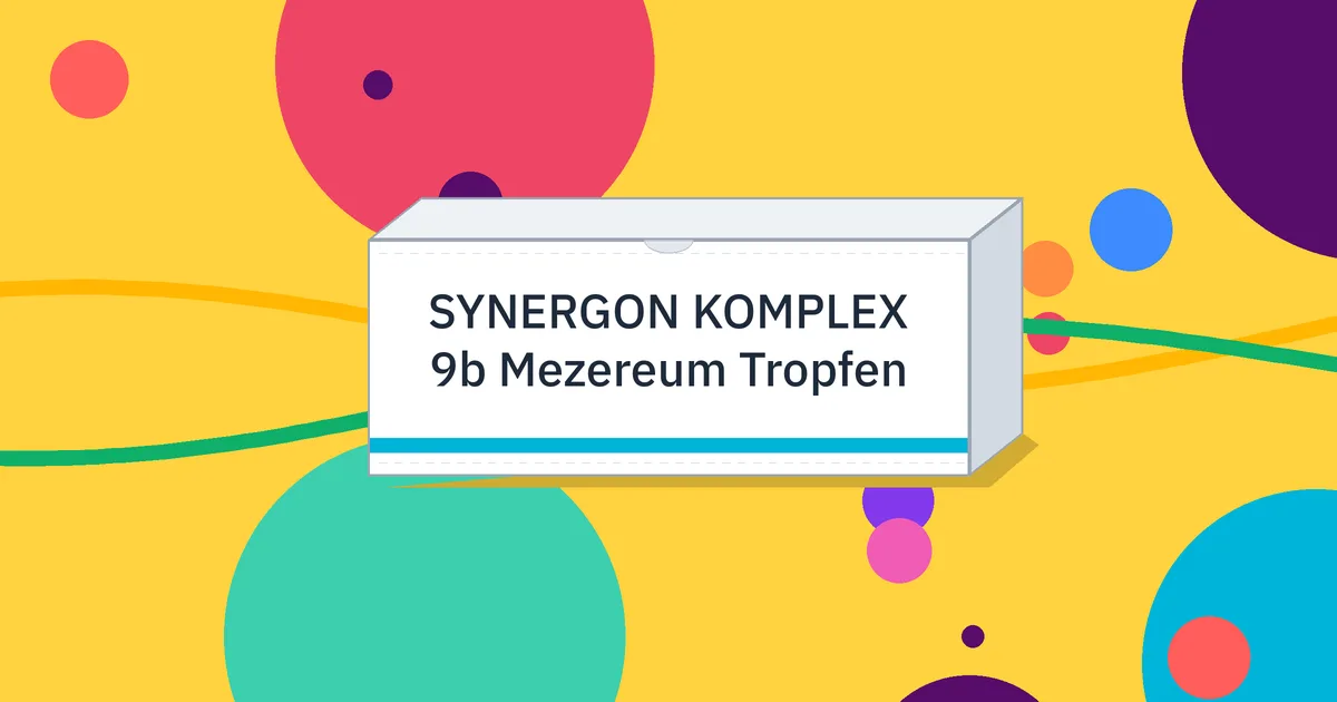 Symbolbild: Packung mit der Aufschrift SYNERGON KOMPLEX 9b Mezereum Tropfen (PZN 01920955) – Verfügbarkeit und Bezug in Apotheken in Frankfurt am Main