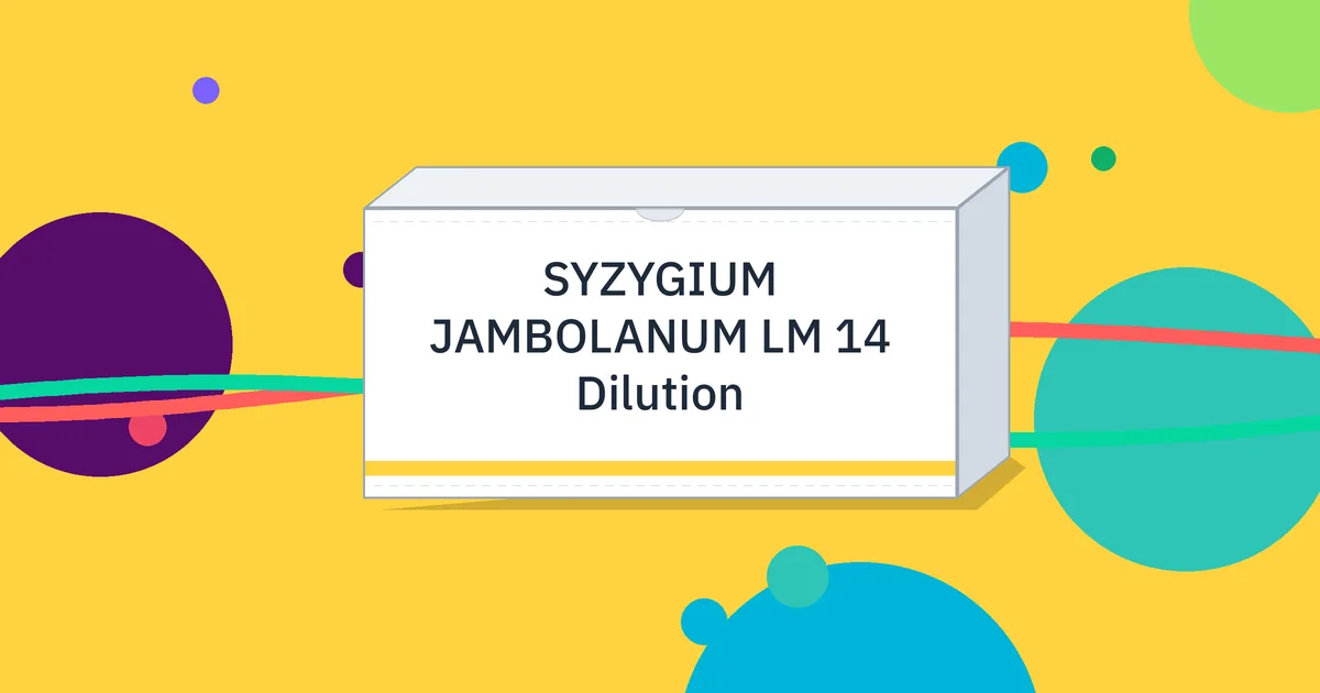 Symbolbild: Packung mit der Aufschrift SYZYGIUM JAMBOLANUM LM 14 Dilution (PZN 13212198) – Verfügbarkeit und Bezug in Apotheken in Frankfurt am Main