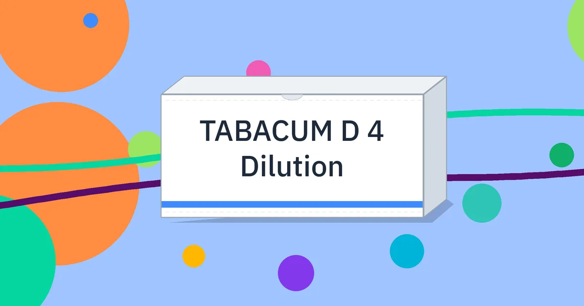 Symbolbild: Packung mit der Aufschrift TABACUM D 4 Dilution (PZN 02107156) – Verfügbarkeit und Bezug in Apotheken in Frankfurt am Main