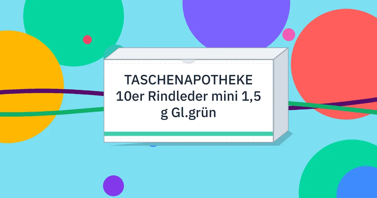 Symbolbild: Packung mit der Aufschrift TASCHENAPOTHEKE 10er Rindleder mini 1,5 g Gl.grün (PZN 00421026) – Verfügbarkeit und Bezug in Apotheken in Frankfurt am Main