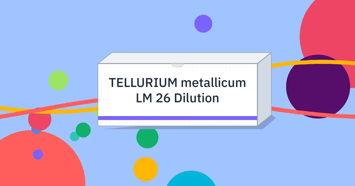 Symbolbild: Packung mit der Aufschrift TELLURIUM metallicum LM 26 Dilution (PZN 13215825) – Verfügbarkeit und Bezug in Apotheken in Frankfurt am Main