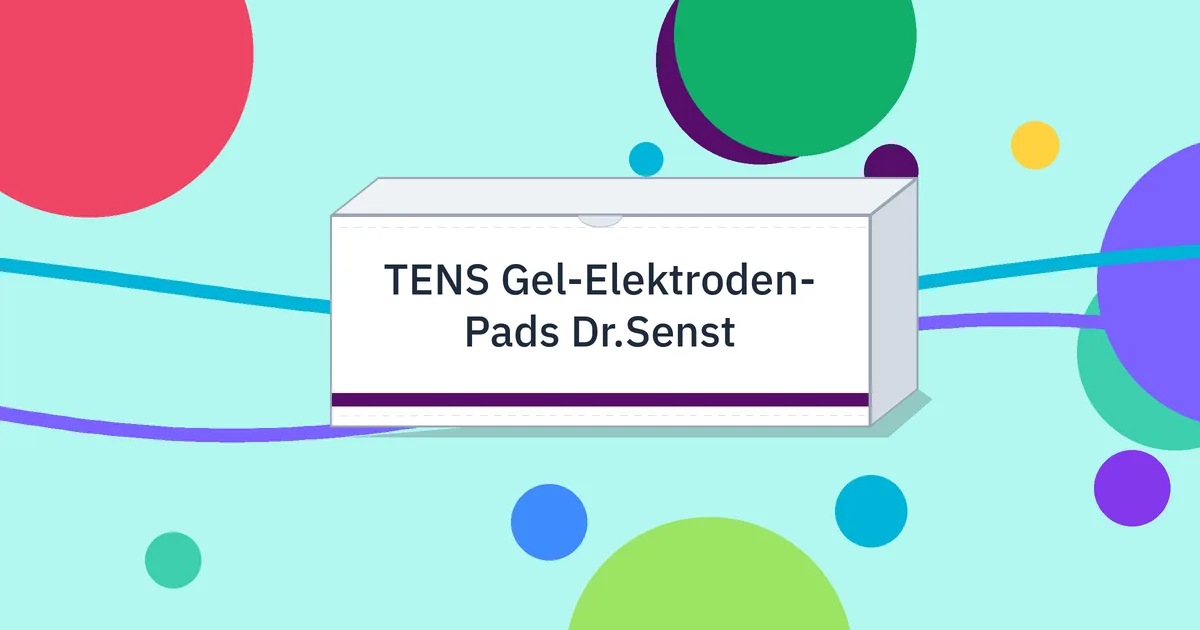 Symbolbild: Packung mit der Aufschrift TENS Gel-Elektroden-Pads Dr.Senst (PZN 19238543) – Verfügbarkeit und Bezug in Apotheken in Frankfurt am Main