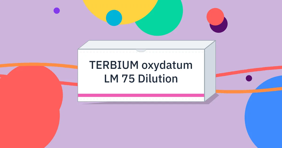 Symbolbild: Packung mit der Aufschrift TERBIUM oxydatum LM 75 Dilution (PZN 13216428) – Verfügbarkeit und Bezug in Apotheken in Frankfurt am Main