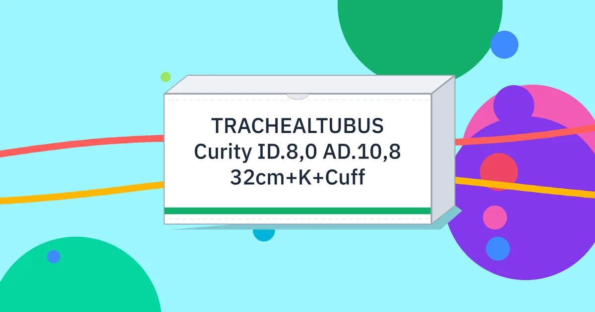 Symbolbild: Packung mit der Aufschrift TRACHEALTUBUS Curity ID.8,0 AD.10,8 32cm+K+Cuff (PZN 08885067) – Verfügbarkeit und Bezug in Apotheken in Frankfurt am Main