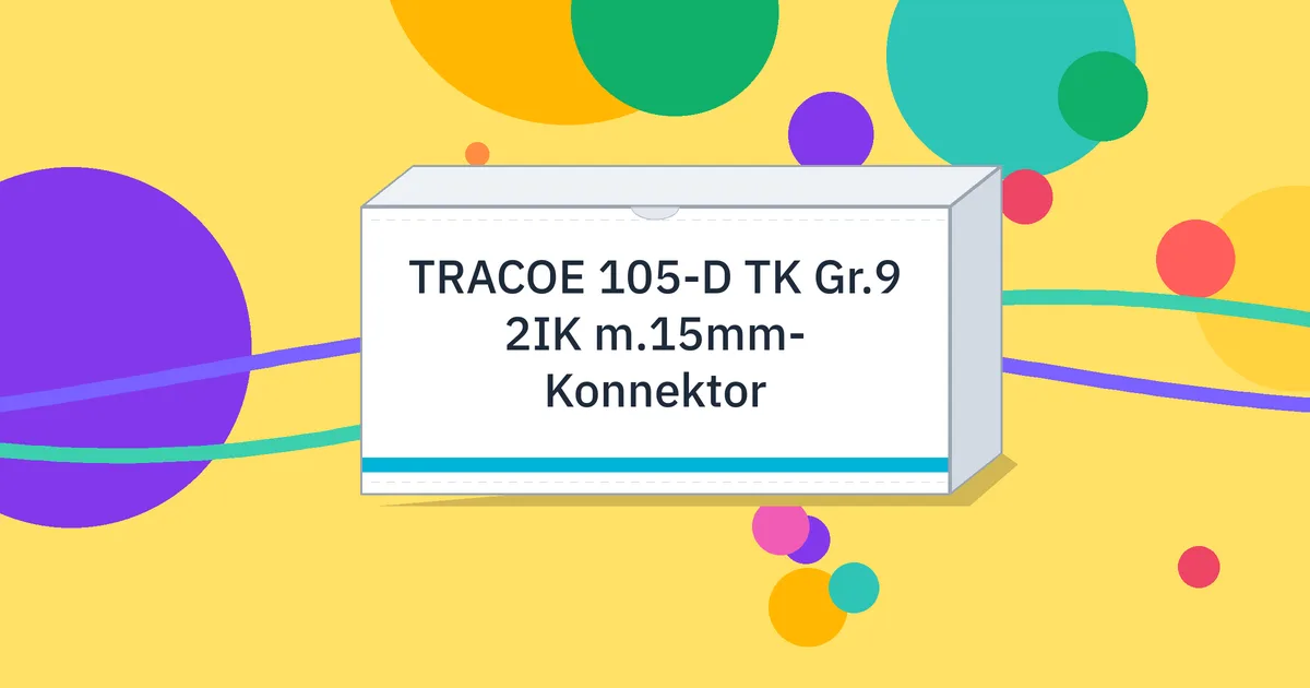 Symbolbild: Packung mit der Aufschrift TRACOE 105-D TK Gr.9 2IK m.15mm-Konnektor (PZN 02359490) – Verfügbarkeit und Bezug in Apotheken in Frankfurt am Main