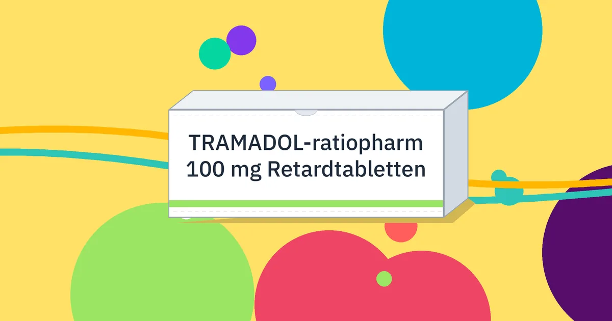 Symbolbild: Packung mit der Aufschrift TRAMADOL-ratiopharm 100 mg Retardtabletten (PZN 07260508) – Verfügbarkeit und Bezug in Apotheken in Frankfurt am Main