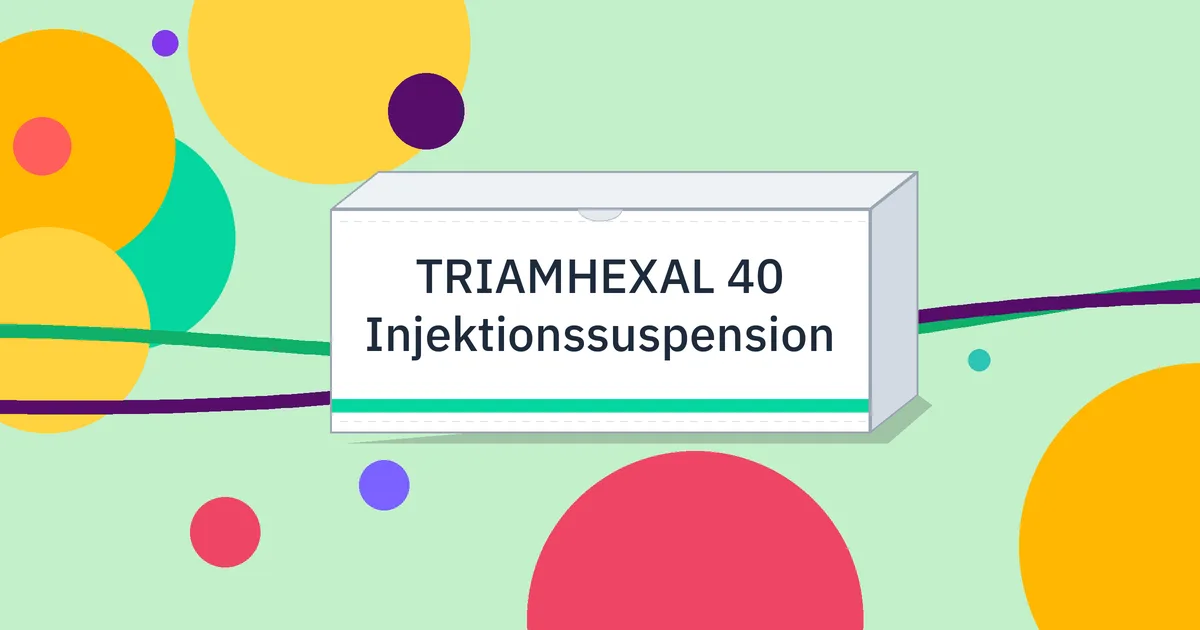 Symbolbild: Packung mit der Aufschrift TRIAMHEXAL 40 Injektionssuspension (PZN 03287048) – Verfügbarkeit und Bezug in Apotheken in Frankfurt am Main