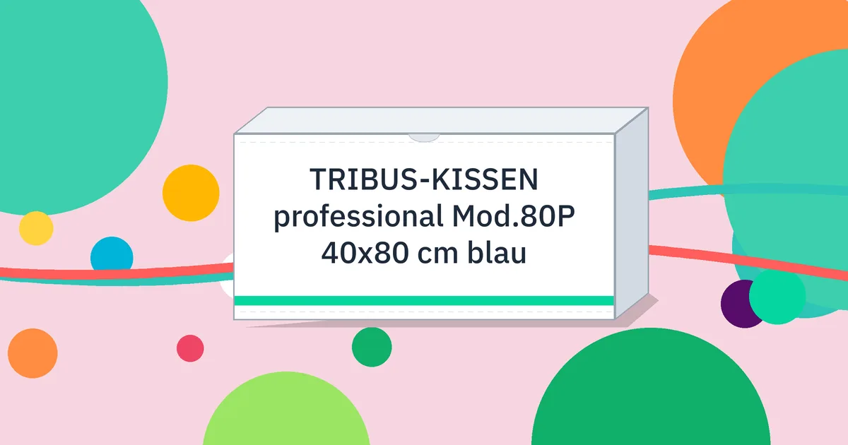 Symbolbild: Packung mit der Aufschrift TRIBUS-KISSEN professional Mod.80P 40x80 cm blau (PZN 13651035) – Verfügbarkeit und Bezug in Apotheken in Frankfurt am Main
