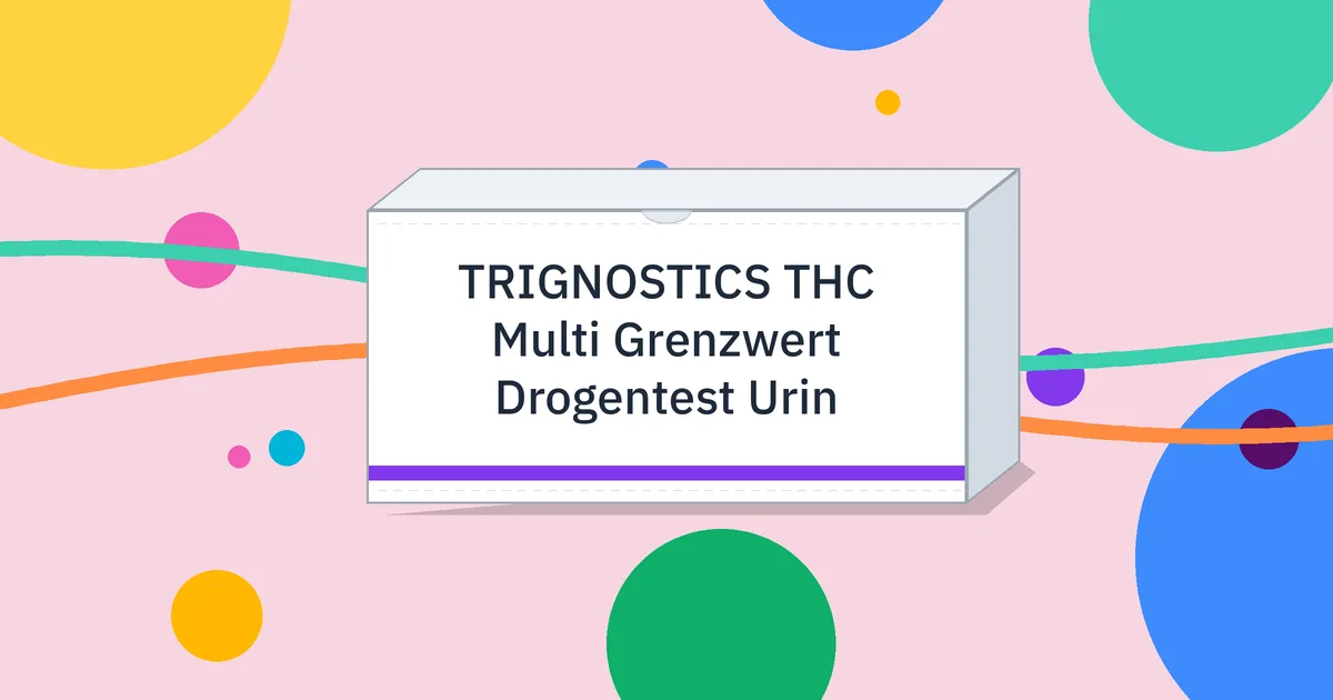 Symbolbild: Packung mit der Aufschrift TRIGNOSTICS THC Multi Grenzwert Drogentest Urin (PZN 19413118) – Verfügbarkeit und Bezug in Apotheken in Frankfurt am Main