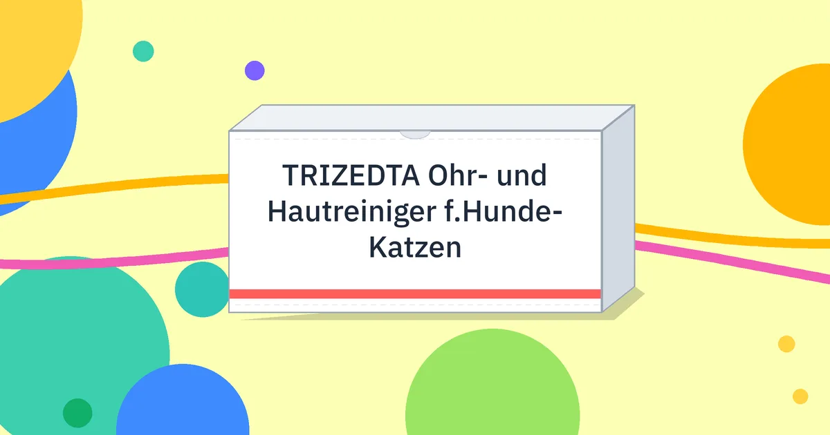 Symbolbild: Packung mit der Aufschrift TRIZEDTA Ohr- und Hautreiniger f.Hunde-Katzen (PZN 16627936) – Verfügbarkeit und Bezug in Apotheken in Frankfurt am Main