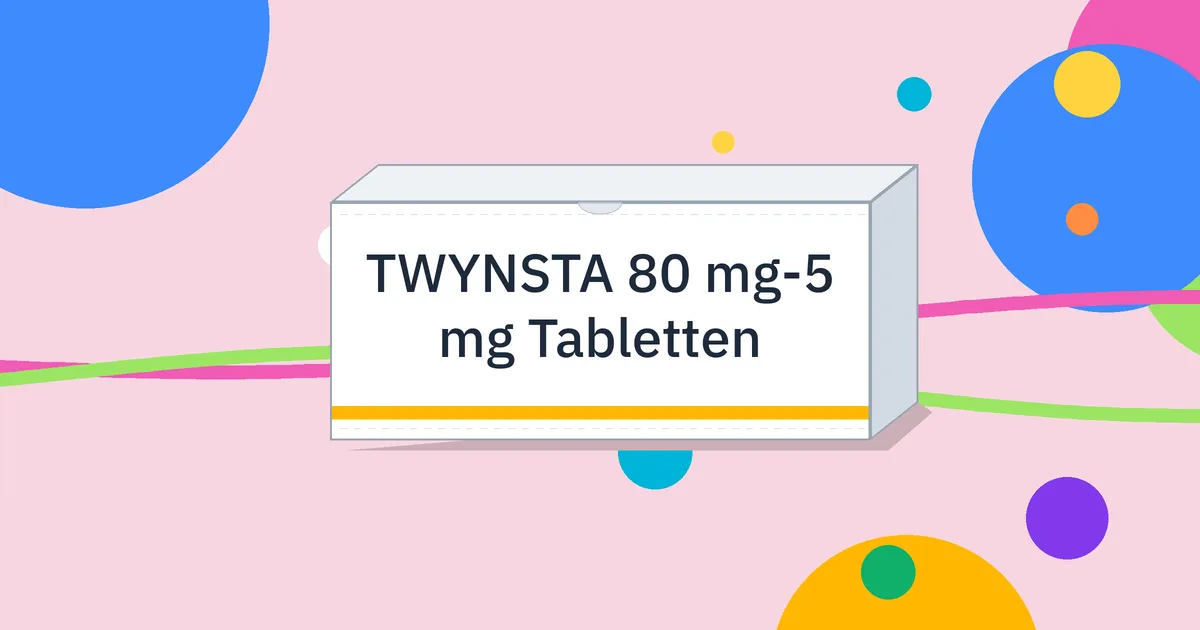 Symbolbild: Packung mit der Aufschrift TWYNSTA 80 mg-5 mg Tabletten (PZN 00435904) – Verfügbarkeit und Bezug in Apotheken in Frankfurt am Main