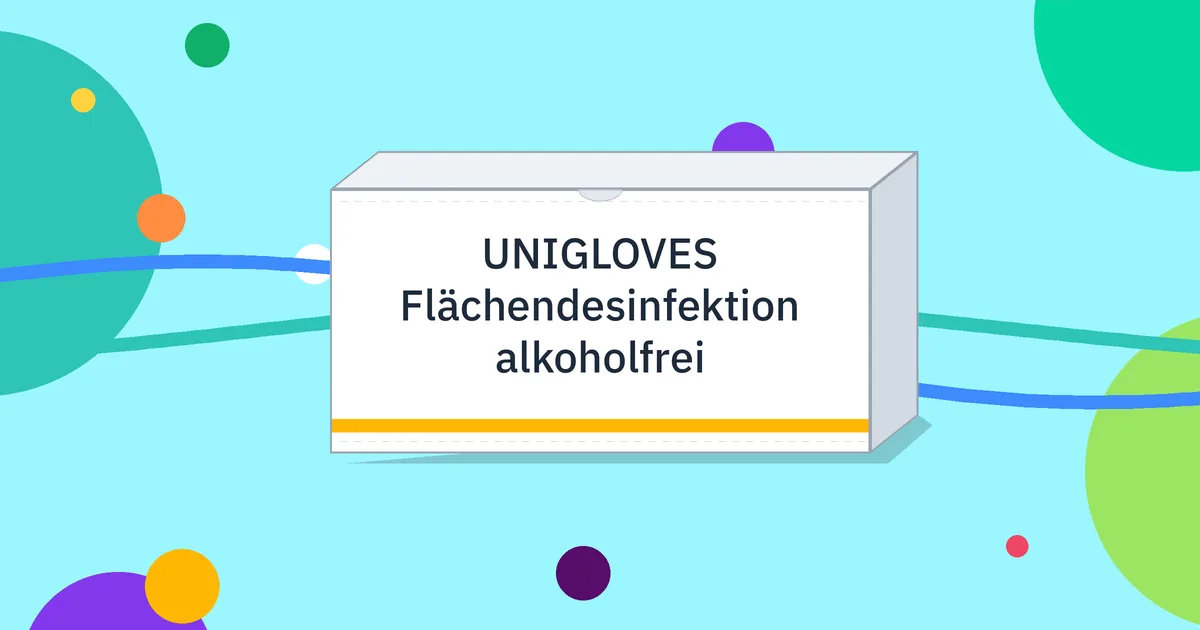 Symbolbild: Packung mit der Aufschrift UNIGLOVES Flächendesinfektion alkoholfrei (PZN 18332234) – Verfügbarkeit und Bezug in Apotheken in Frankfurt am Main