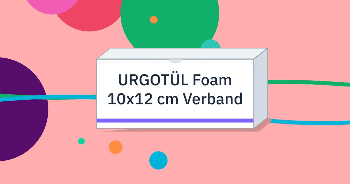 Symbolbild: Packung mit der Aufschrift URGOTÜL Foam 10x12 cm Verband (PZN 20420098) – Verfügbarkeit und Bezug in Apotheken in Frankfurt am Main