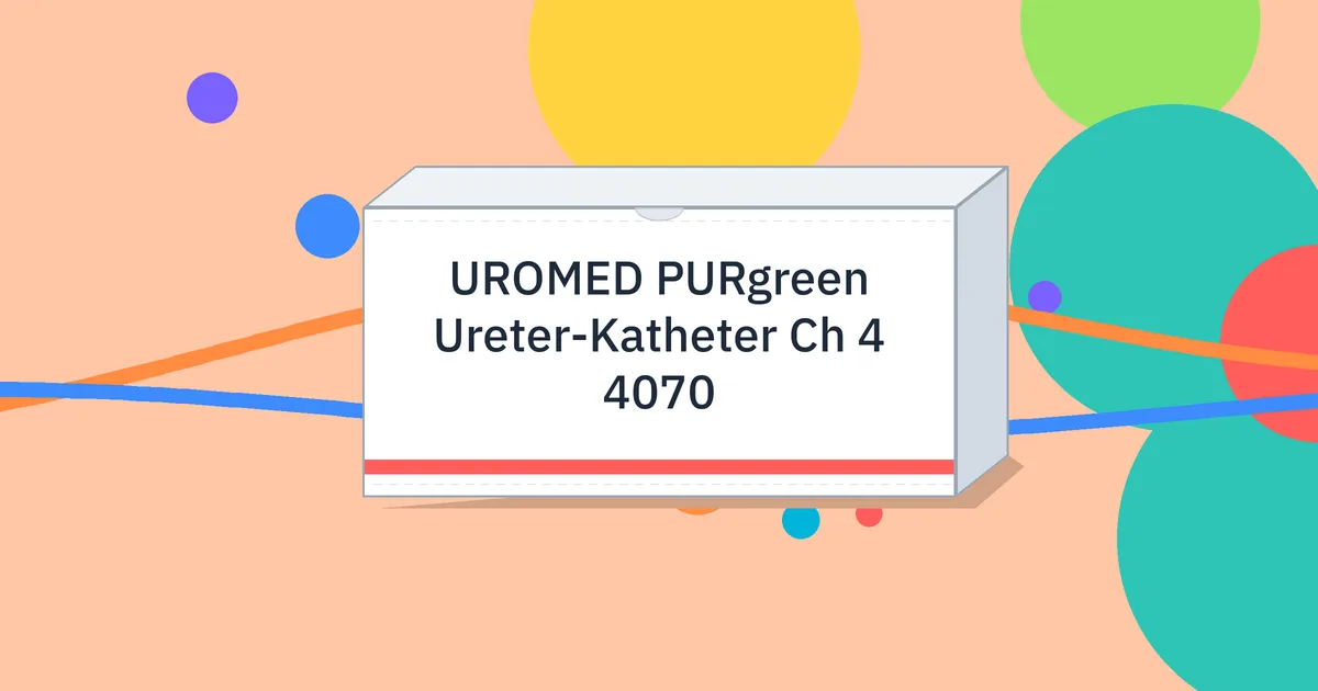 Symbolbild: Packung mit der Aufschrift UROMED PURgreen Ureter-Katheter Ch 4 4070 (PZN 01989556) – Verfügbarkeit und Bezug in Apotheken in Frankfurt am Main