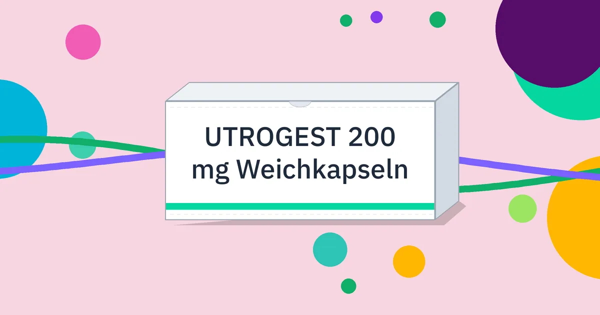 Symbolbild: Packung mit der Aufschrift UTROGEST 200 mg Weichkapseln (PZN 12405274) – Verfügbarkeit und Bezug in Apotheken in Frankfurt am Main