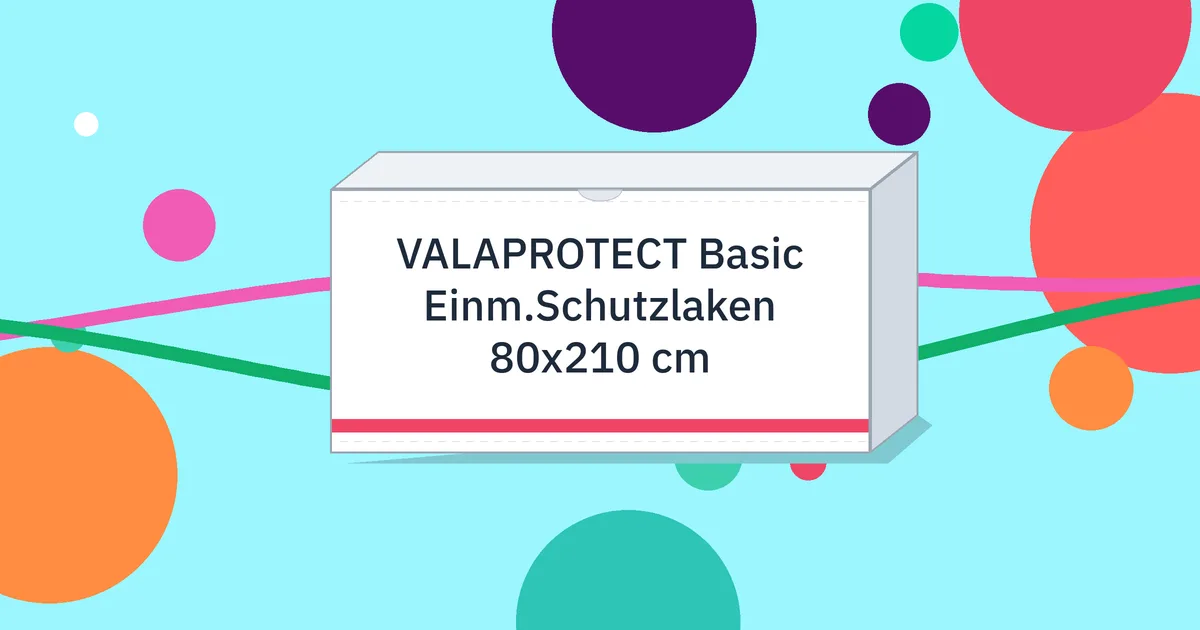 Symbolbild: Packung mit der Aufschrift VALAPROTECT Basic Einm.Schutzlaken 80x210 cm (PZN 13746161) – Verfügbarkeit und Bezug in Apotheken in Frankfurt am Main