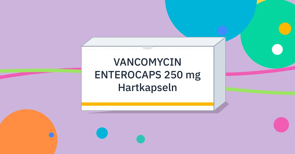 Symbolbild: Packung mit der Aufschrift VANCOMYCIN ENTEROCAPS 250 mg Hartkapseln (PZN 03570695) – Verfügbarkeit und Bezug in Apotheken in Frankfurt am Main
