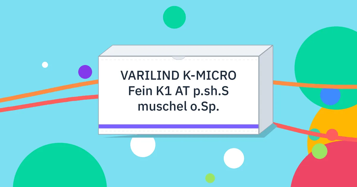 Symbolbild: Packung mit der Aufschrift VARILIND K-MICRO Fein K1 AT p.sh.S muschel o.Sp. (PZN 20553014) – Verfügbarkeit und Bezug in Apotheken in Frankfurt am Main