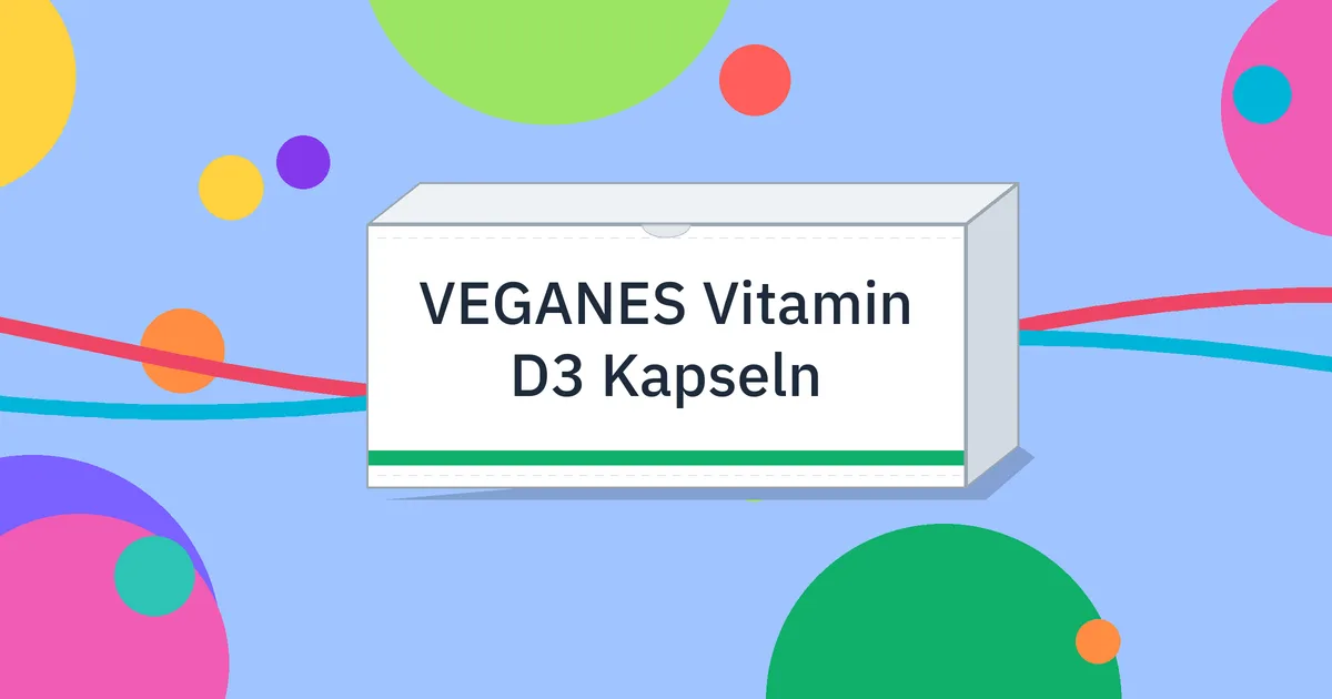 Symbolbild: Packung mit der Aufschrift VEGANES Vitamin D3 Kapseln (PZN 18605873) – Verfügbarkeit und Bezug in Apotheken in Frankfurt am Main
