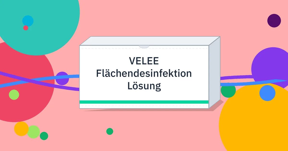 Symbolbild: Packung mit der Aufschrift VELEE Flächendesinfektion Lösung (PZN 20340293) – Verfügbarkeit und Bezug in Apotheken in Frankfurt am Main