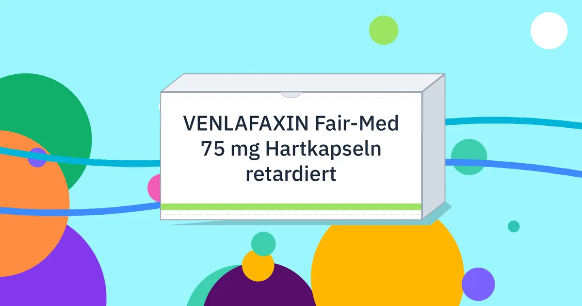 Symbolbild: Packung mit der Aufschrift VENLAFAXIN Fair-Med 75 mg Hartkapseln retardiert (PZN 10145142) – Verfügbarkeit und Bezug in Apotheken in Frankfurt am Main
