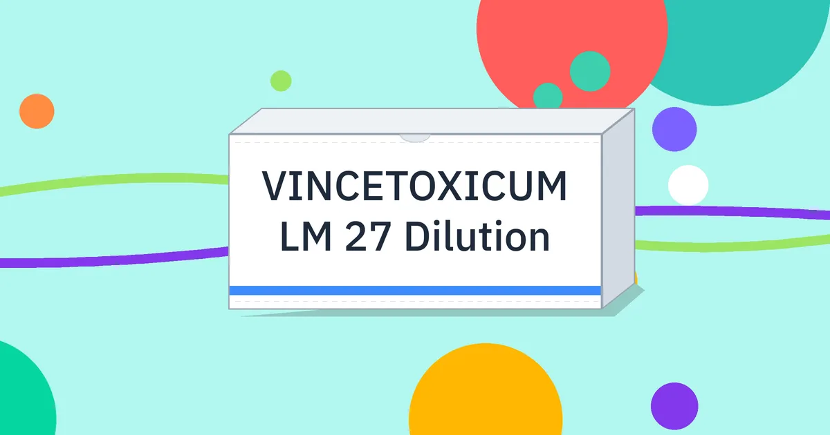 Symbolbild: Packung mit der Aufschrift VINCETOXICUM LM 27 Dilution (PZN 13274845) – Verfügbarkeit und Bezug in Apotheken in Frankfurt am Main