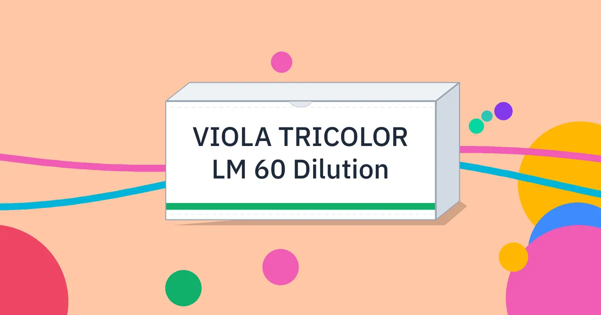 Symbolbild: Packung mit der Aufschrift VIOLA TRICOLOR LM 60 Dilution (PZN 13276637) – Verfügbarkeit und Bezug in Apotheken in Frankfurt am Main