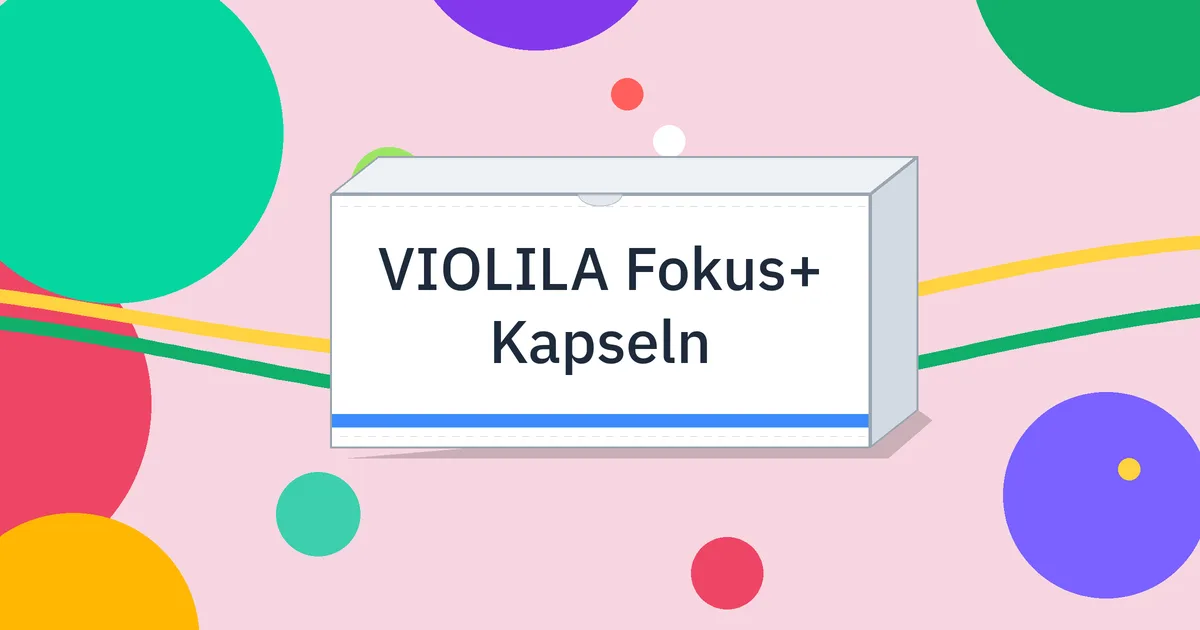 Symbolbild: Packung mit der Aufschrift VIOLILA Fokus+ Kapseln (PZN 20132092) – Verfügbarkeit und Bezug in Apotheken in Frankfurt am Main