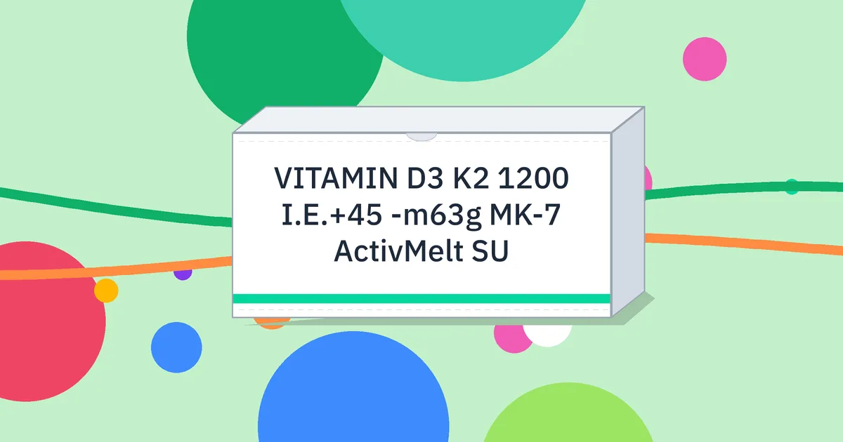 Symbolbild: Packung mit der Aufschrift VITAMIN D3 K2 1200 I.E.+45 -m63g MK-7 ActivMelt SU (PZN 20826707) – Verfügbarkeit und Bezug in Apotheken in Frankfurt am Main