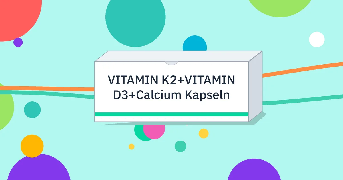 Symbolbild: Packung mit der Aufschrift VITAMIN K2+VITAMIN D3+Calcium Kapseln (PZN 10330017) – Verfügbarkeit und Bezug in Apotheken in Frankfurt am Main