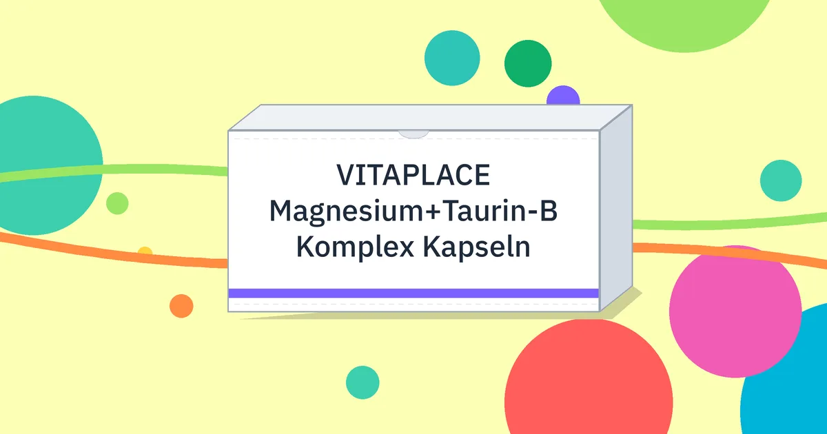 Symbolbild: Packung mit der Aufschrift VITAPLACE Magnesium+Taurin-B Komplex Kapseln (PZN 13922994) – Verfügbarkeit und Bezug in Apotheken in Frankfurt am Main