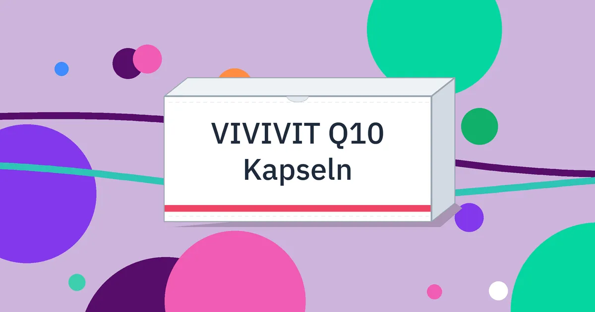Symbolbild: Packung mit der Aufschrift VIVIVIT Q10 Kapseln (PZN 04689955) – Verfügbarkeit und Bezug in Apotheken in Frankfurt am Main