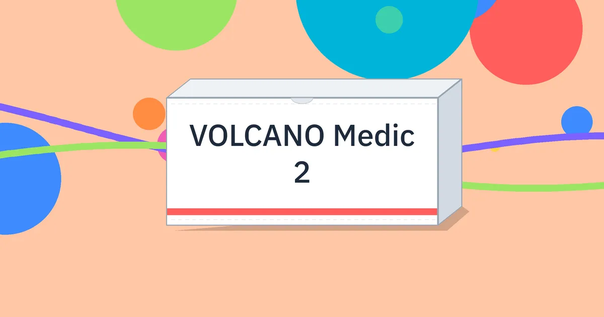 Symbolbild: Packung mit der Aufschrift VOLCANO Medic 2 (PZN 17261696) – Verfügbarkeit und Bezug in Apotheken in Frankfurt am Main