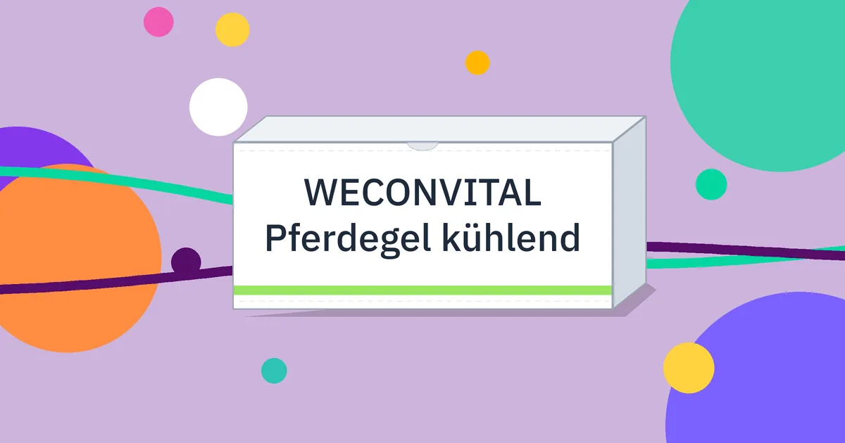 Symbolbild: Packung mit der Aufschrift WECONVITAL Pferdegel kühlend (PZN 13875303) – Verfügbarkeit und Bezug in Apotheken in Frankfurt am Main