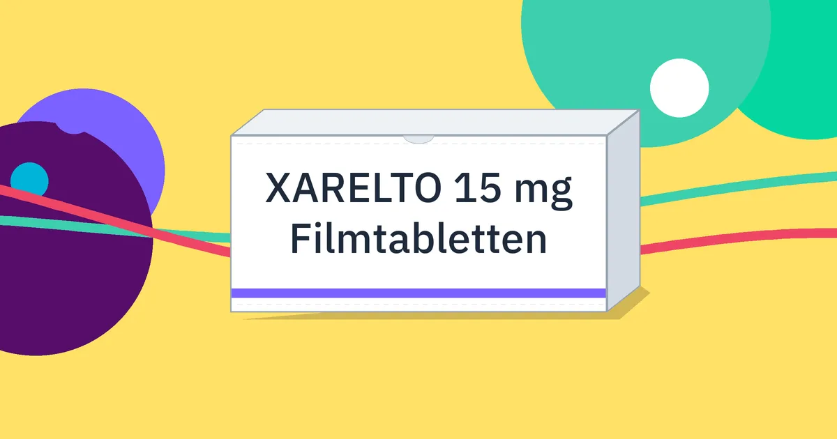 Symbolbild: Packung mit der Aufschrift XARELTO 15 mg Filmtabletten (PZN 10964176) – Verfügbarkeit und Bezug in Apotheken in Frankfurt am Main