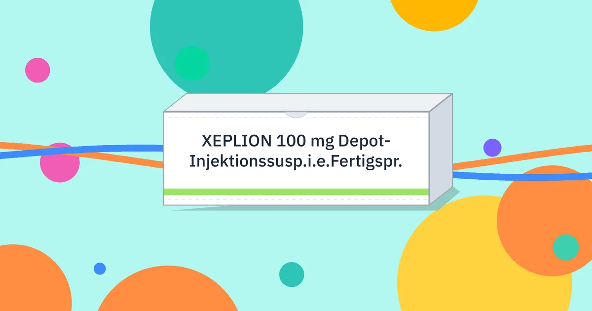 Symbolbild: Packung mit der Aufschrift XEPLION 100 mg Depot-Injektionssusp.i.e.Fertigspr. (PZN 03030622) – Verfügbarkeit und Bezug in Apotheken in Frankfurt am Main