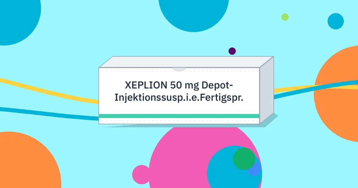 Symbolbild: Packung mit der Aufschrift XEPLION 50 mg Depot-Injektionssusp.i.e.Fertigspr. (PZN 15620139) – Verfügbarkeit und Bezug in Apotheken in Frankfurt am Main