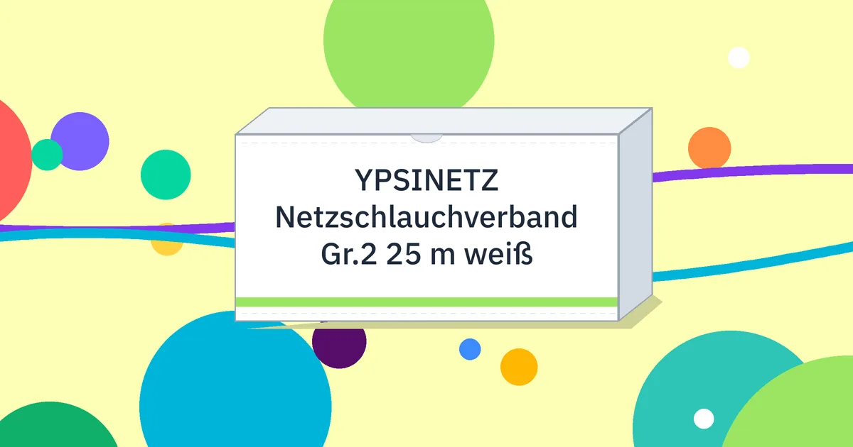 Symbolbild: Packung mit der Aufschrift YPSINETZ Netzschlauchverband Gr.2 25 m weiß (PZN 20364514) – Verfügbarkeit und Bezug in Apotheken in Frankfurt am Main